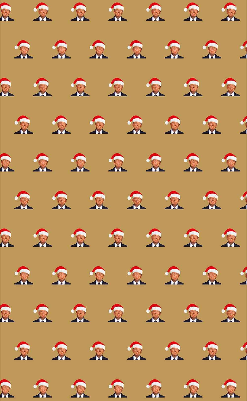 ZIGFRUIT 10 Sheets Funny Trump Christmas Holidays Wrapping Paper Roll for Gifts 17”x27.5” Per Sheet(10 Sheets in A Roll Not Folded Sheets)