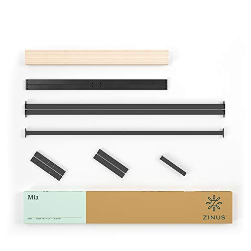ZINUS Mia Metal Platform Bed Frame / Wood Slat Support / No Box Spring Needed / Easy Assembly, Black, King