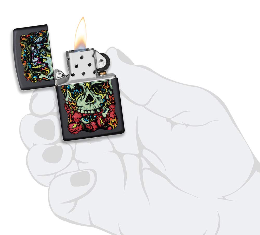Zippo Dead Inside Design Black Matte Pocket Lighter