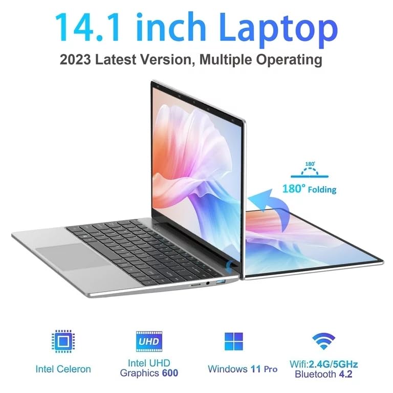 ZONKO 2 in 1 Laptop 256GB Storage Webcam, Full HD 1920x1080 Laptops