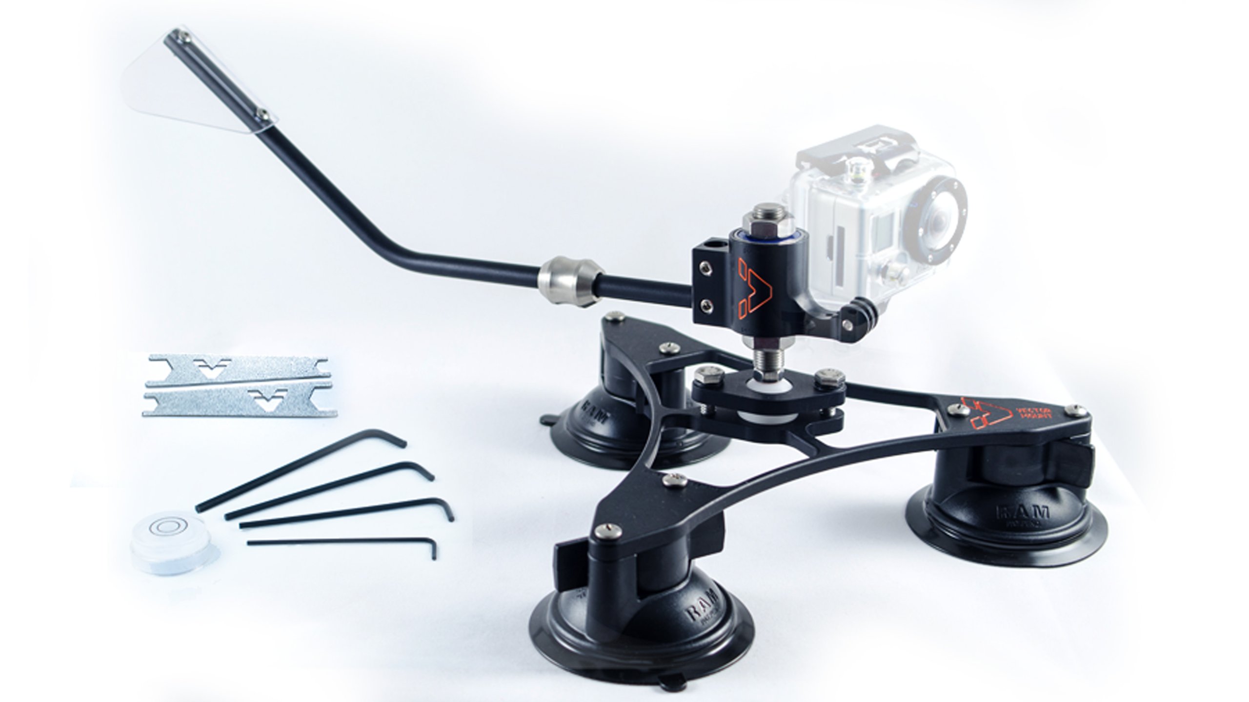Vector Mount Dynamic Swivel Rotating Action Camera Mounting System for GoPro Hero2 Hero3 - GoBase Black