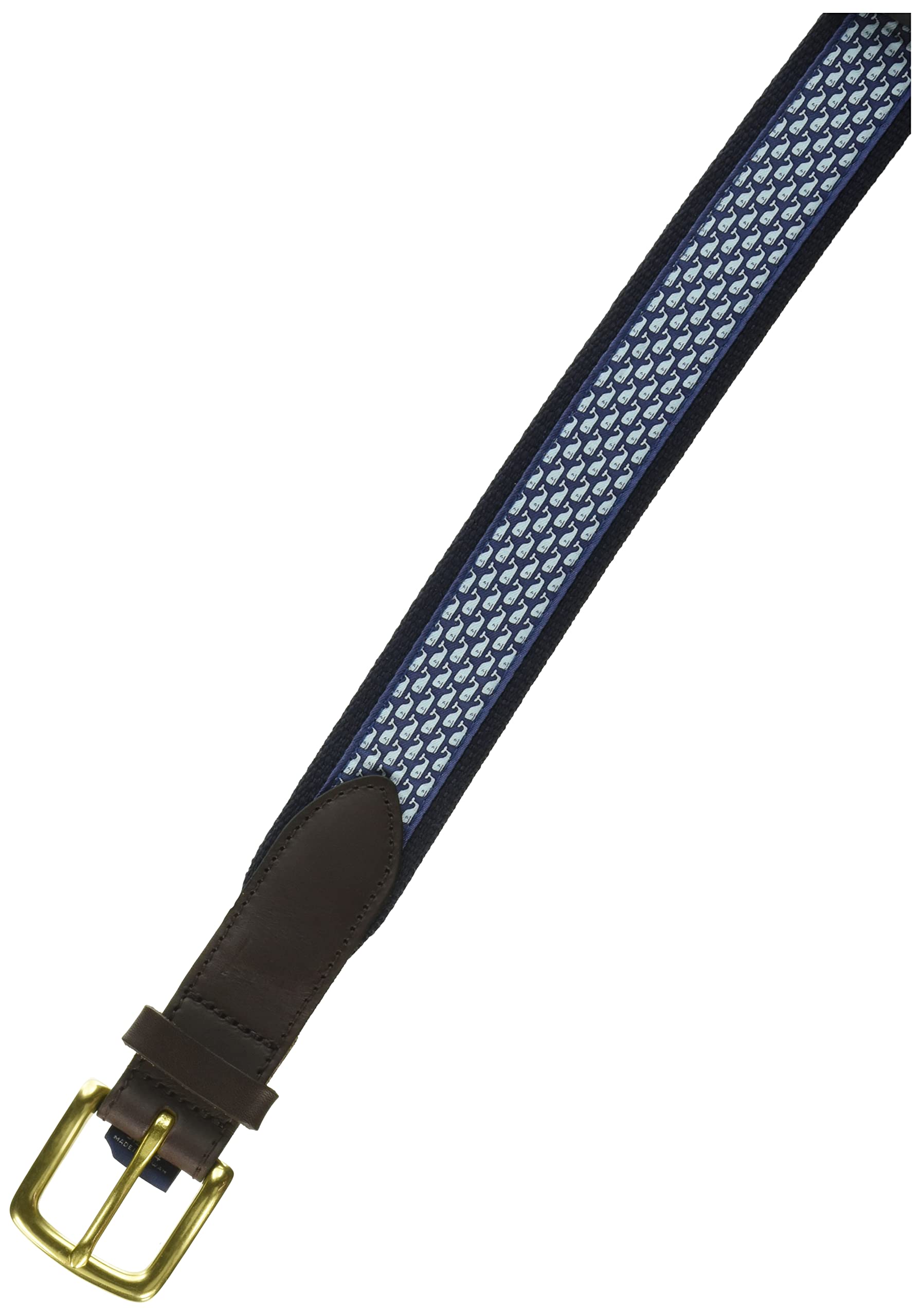 vineyard vines Men's Whale Canvas Club Belt, Vineyard Navy, 34