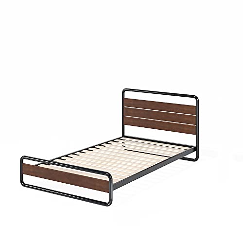 ZINUS Therese Metal Platform Bed Frame / No Box Spring Needed / Wood Slat Support / Easy Assembly, Twin