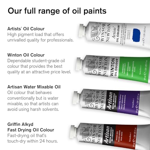 Winsor & Newton Winton Oil Color Paint, Studio Set, 10 x 37ml Tubes, Blue,Red,White, 12 Piece Set
