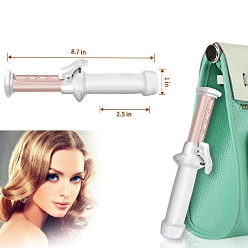 YZRL Cordless Curling Iron 1-Inch Ceramic Curling Wand Professional 2 in 1 Mini Hair Curler for Loose Curls USB Rechargeable Portable