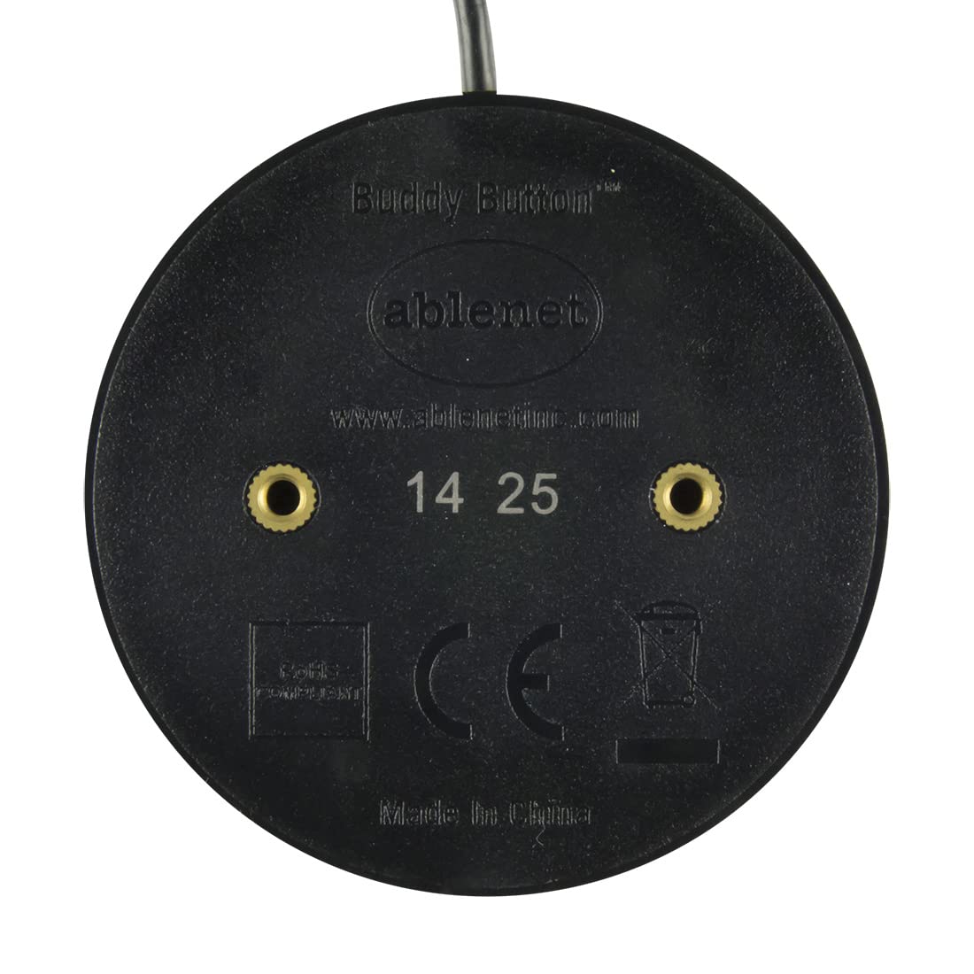AbleNet Buddy Button Switch Black - Assistive Technology Interactive Switch for Communication and Accessible Play - Product# 57000