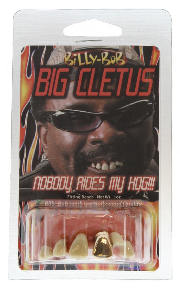 Billy Bob Teeth, Inc. Mens Big Cletus Gold Teeth One Size Fits Most Off-White