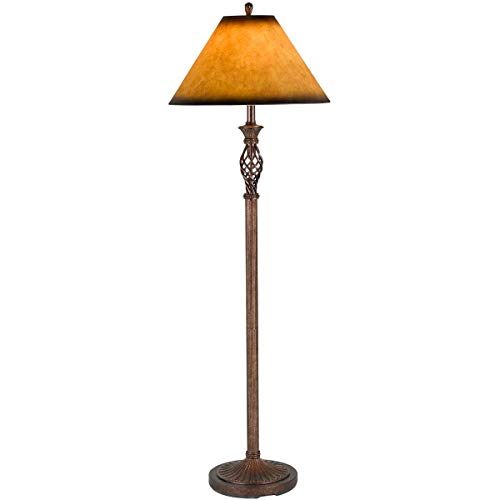 Cal Lighting BO-231FL Twisted Cage Floor Standing Lamp, Rust
