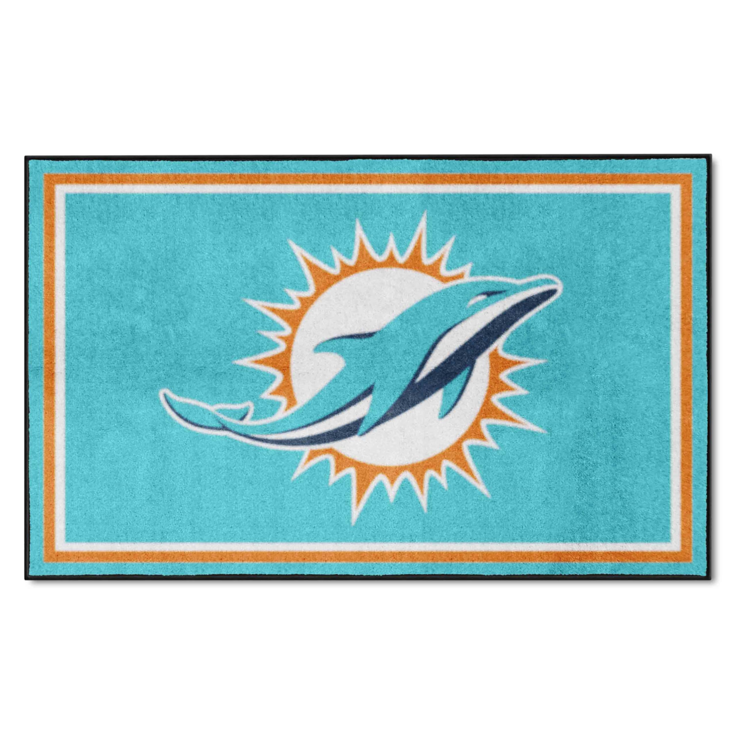 FANMATS 6588 Miami Dolphins 4ft. x 6ft. Plush Area Rug
