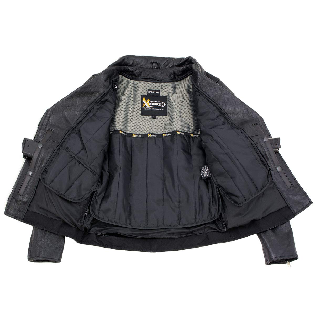 Xelement B8000 Women's Black 'Classic Braided' Fitted Motorycle Jacket - 3X-Large