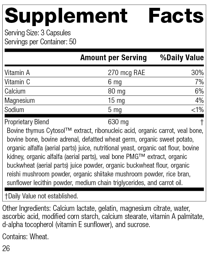 Standard Process Inc. Congaplex - Thymus Gland Support Supplement - Immune Health with Calcium Lactate, Magnesium, Vitamin C & Vitamin A - Immune System Aid with Mushroom Powder - 150 Capsules