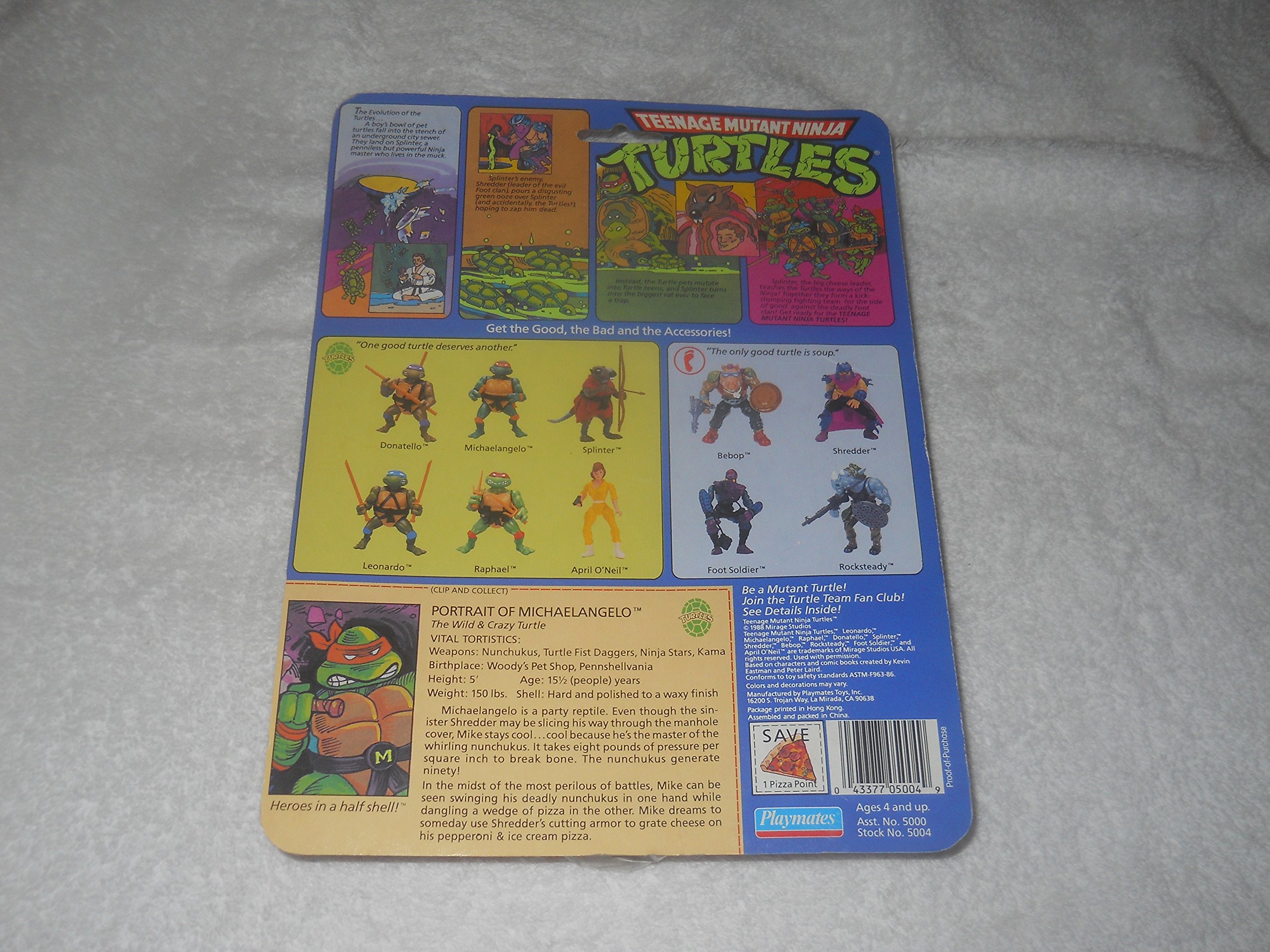 Playmates Teenage Mutant Ninja Turtles 1987 Michelangelo Action Figure