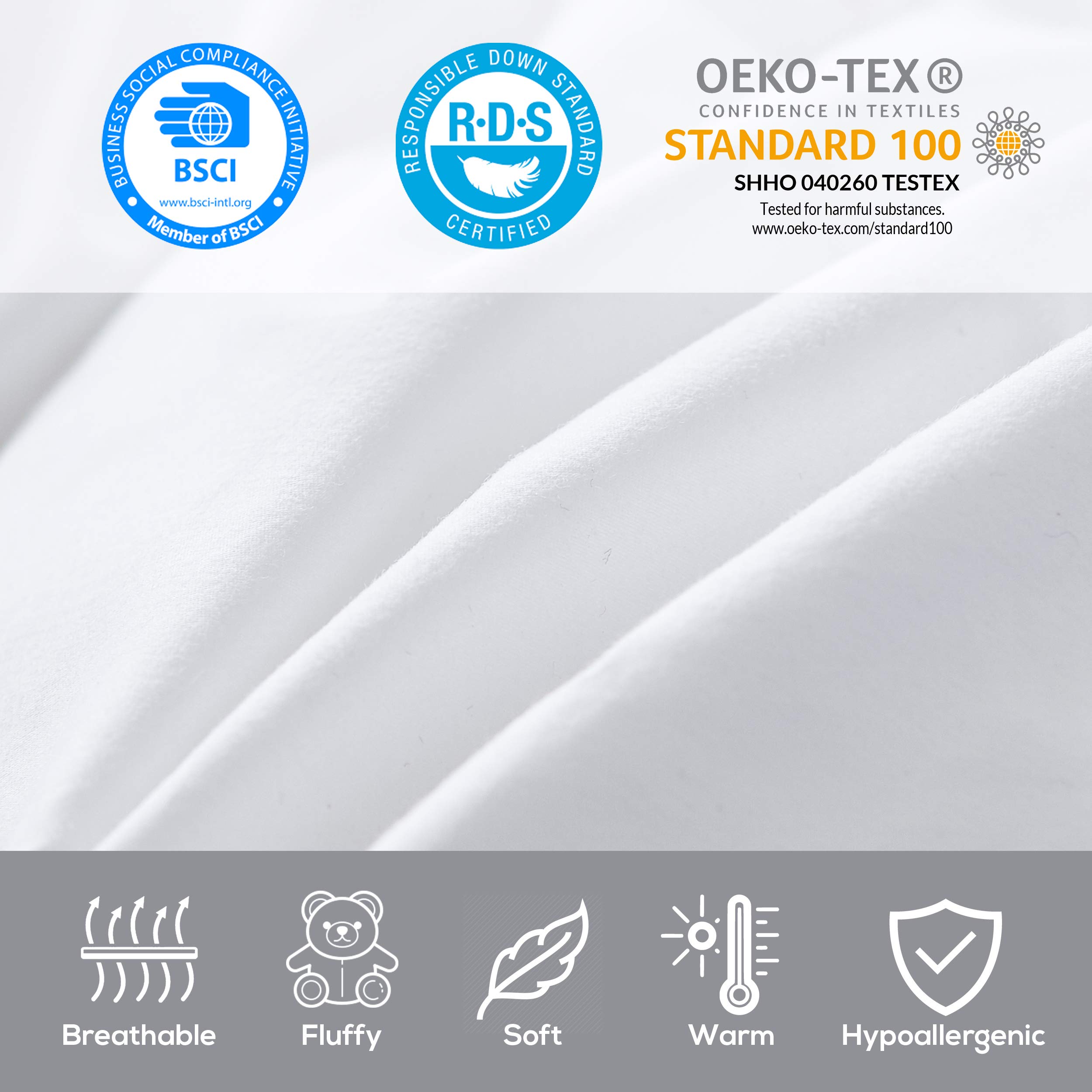 Premium All-Season King Size Luxury Siberian Goose Down Comforter Duvet Insert 1200 Thread Count 100% Egyptian Cotton Down Feather Comforter (King, White Solid)