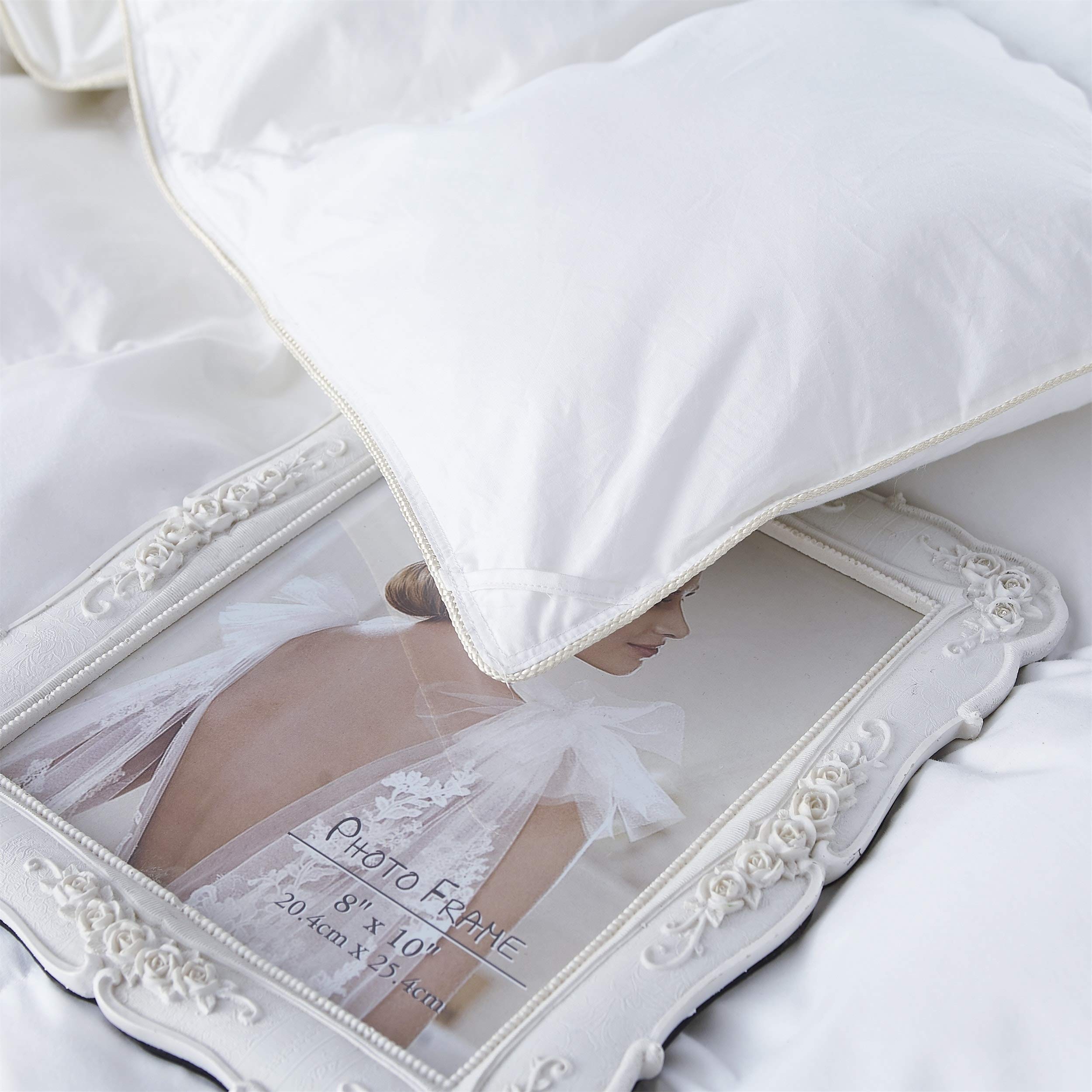 Premium All-Season King Size Luxury Siberian Goose Down Comforter Duvet Insert 1200 Thread Count 100% Egyptian Cotton Down Feather Comforter (King, White Solid)
