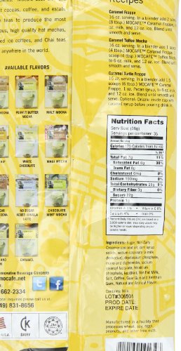 MOCAFE Caramel Blended Ice Coffee Mix, Instant latte frappe powder, 3lb bulk bag