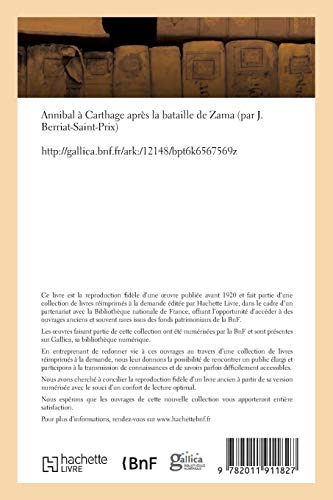 Annibal À Carthage Après La Bataille de Zama (Litterature) (French Edition)