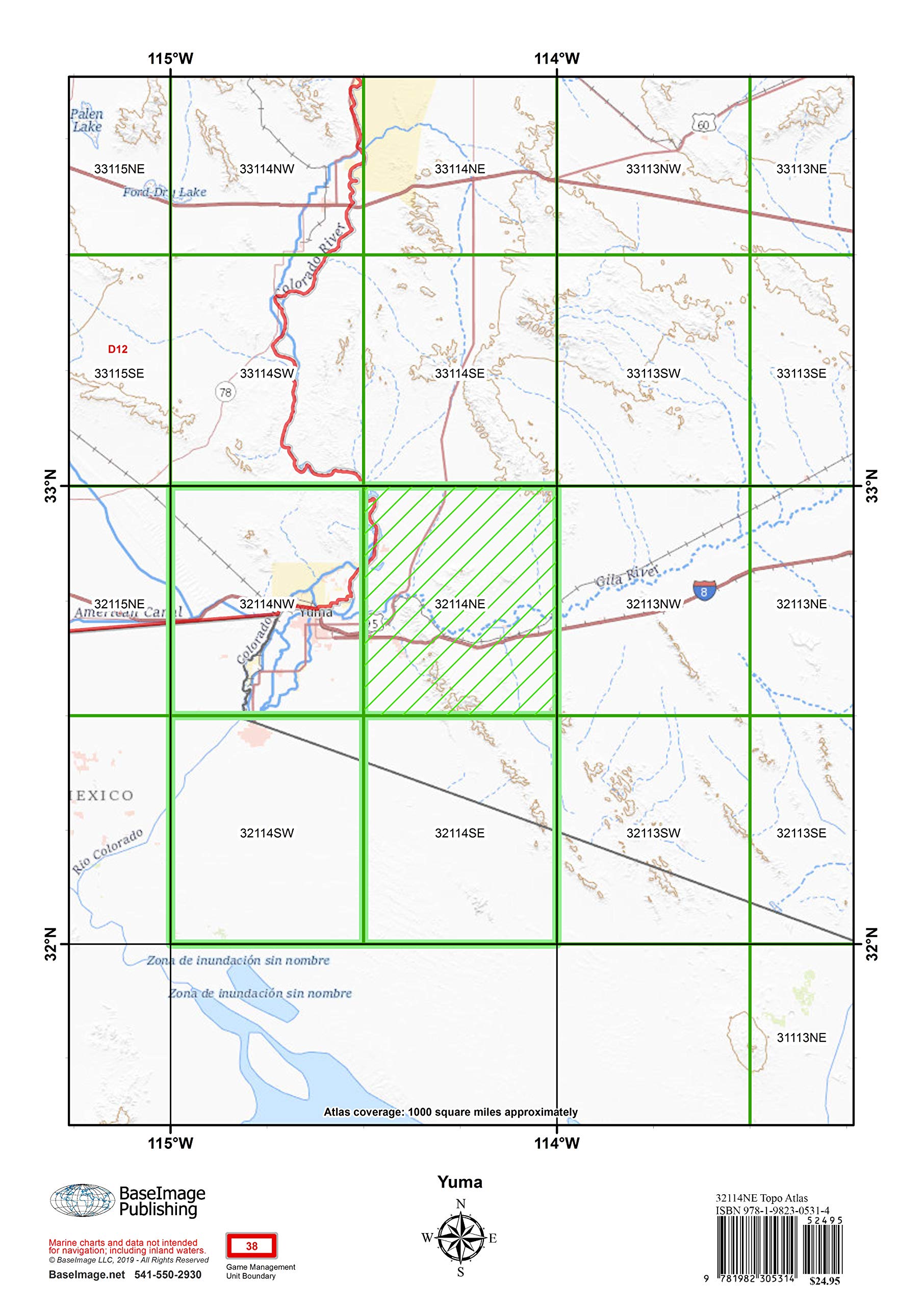 32°114° NE - Yuma, Arizona Backcountry Atlas (Topo)