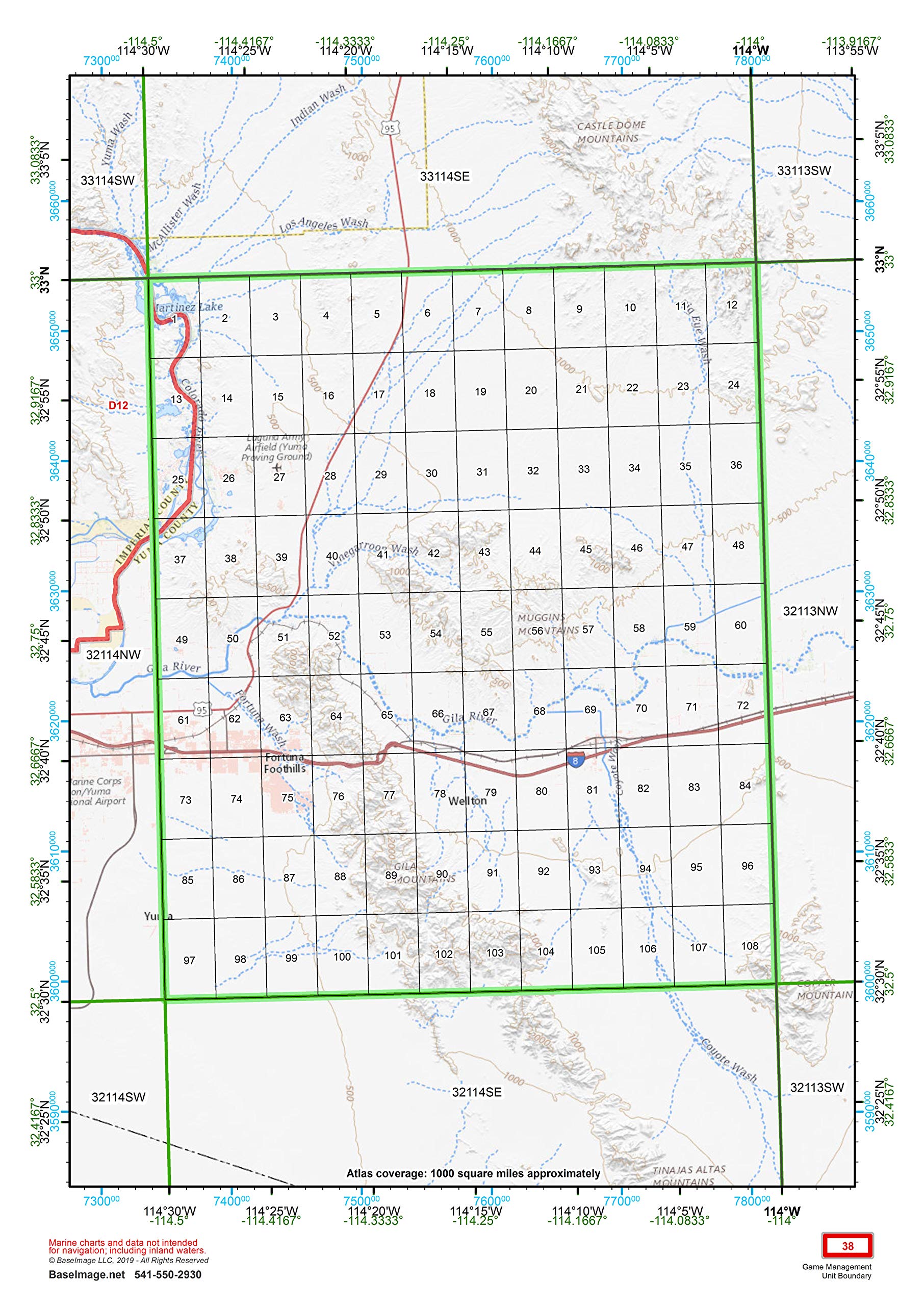 32°114° NE - Yuma, Arizona Backcountry Atlas (Topo)