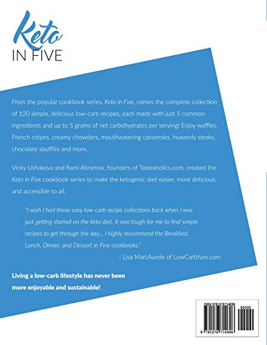 Keto in Five - The Complete Collection: 120 Low Carb Recipes. Up to 5 Net Carbs, 5 Ingredients & 5 Easy Steps for Every Recipe
