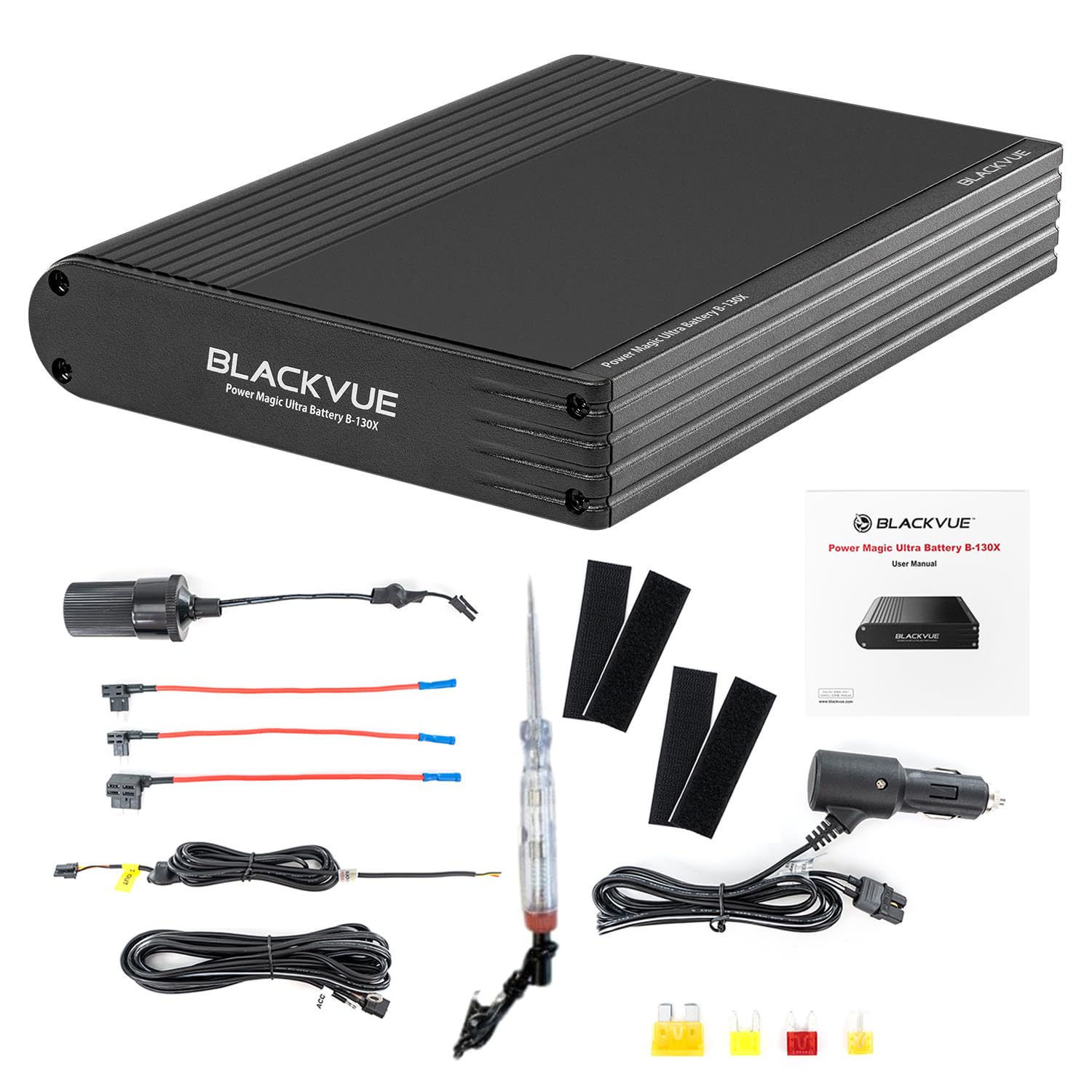 Blackvue B-130X Power Magic Ultra Battery Pack, Vehicle Dash Cam Battery, Discharge Prevention, Circuit Tester Included