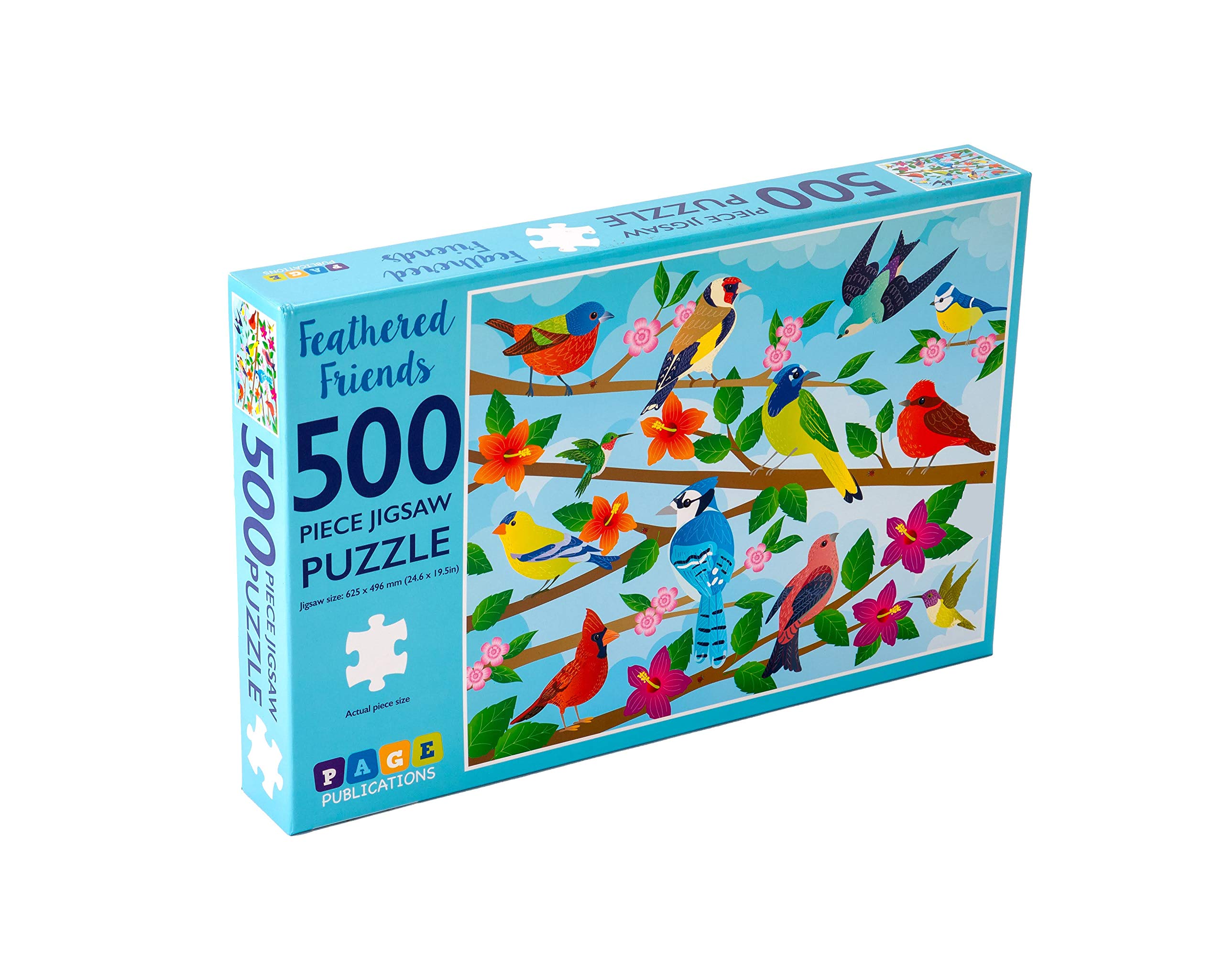 Page Publications Collection Jigsaw Puzzles for Adults 500 Piece | Feathered Friends Puzzles | Puzzles for Kids & Teens, Fun Educational Games for Family Game Night