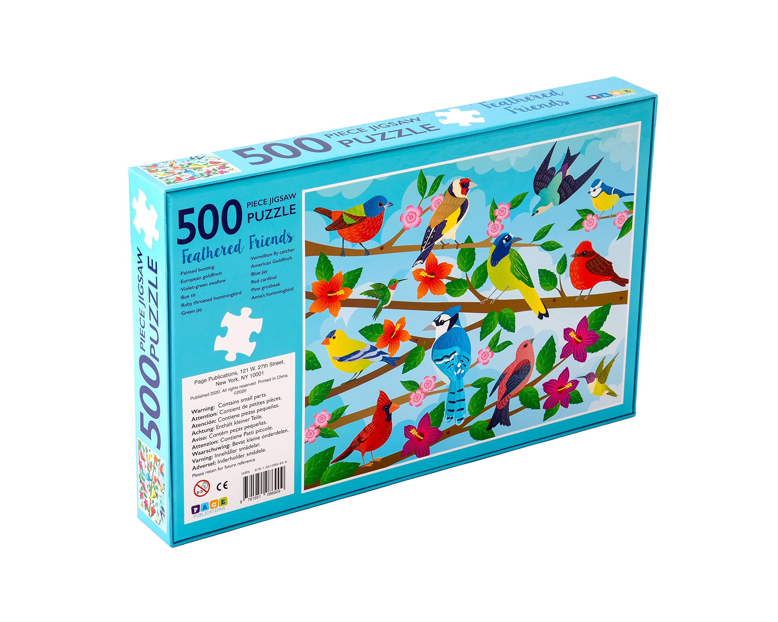 Page Publications Collection Jigsaw Puzzles for Adults 500 Piece | Feathered Friends Puzzles | Puzzles for Kids & Teens, Fun Educational Games for Family Game Night