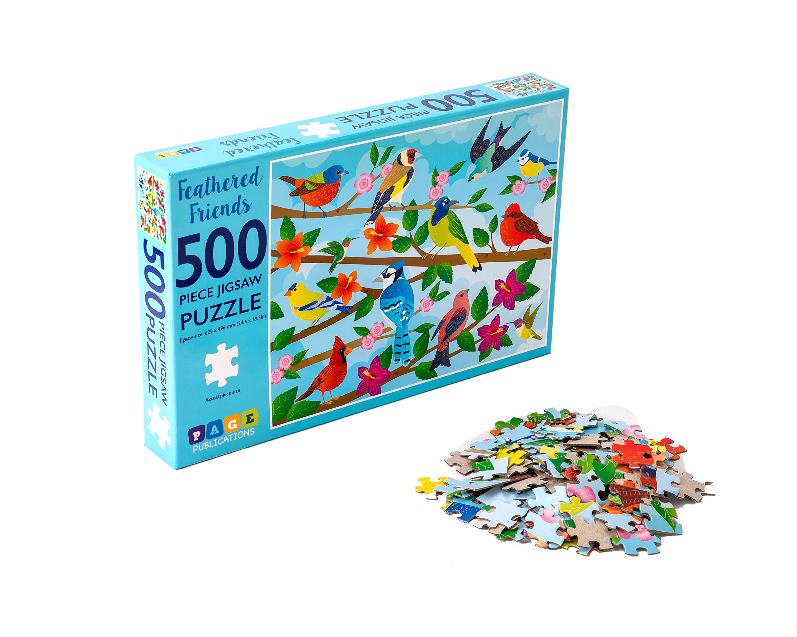 Page Publications Collection Jigsaw Puzzles for Adults 500 Piece | Feathered Friends Puzzles | Puzzles for Kids & Teens, Fun Educational Games for Family Game Night