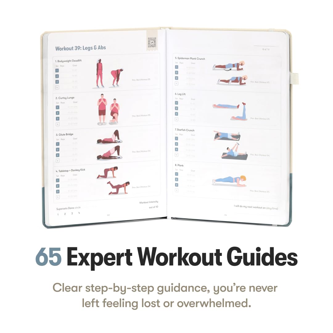 The Bodyweight Home Workout Journal. 13-Week Program. NO EQUIPMENT NEEDED. Fitness Planner,Fitness Journal,Workout Notebook.