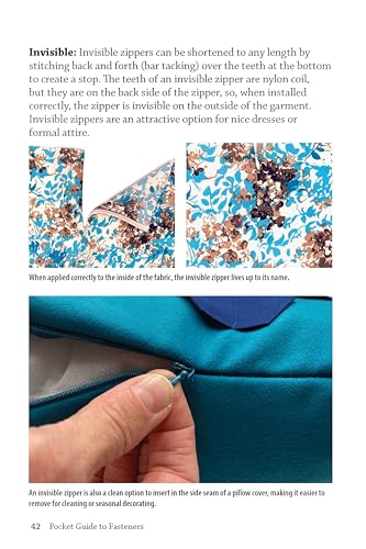 Pocket Guide to Fasteners: Understanding Buttons, Snaps, Zippers, Velcro, and More (Landauer) Techniques, Tools, and Answers to Your Questions about Hook and Eye Closures, Vintage Clasps, and More