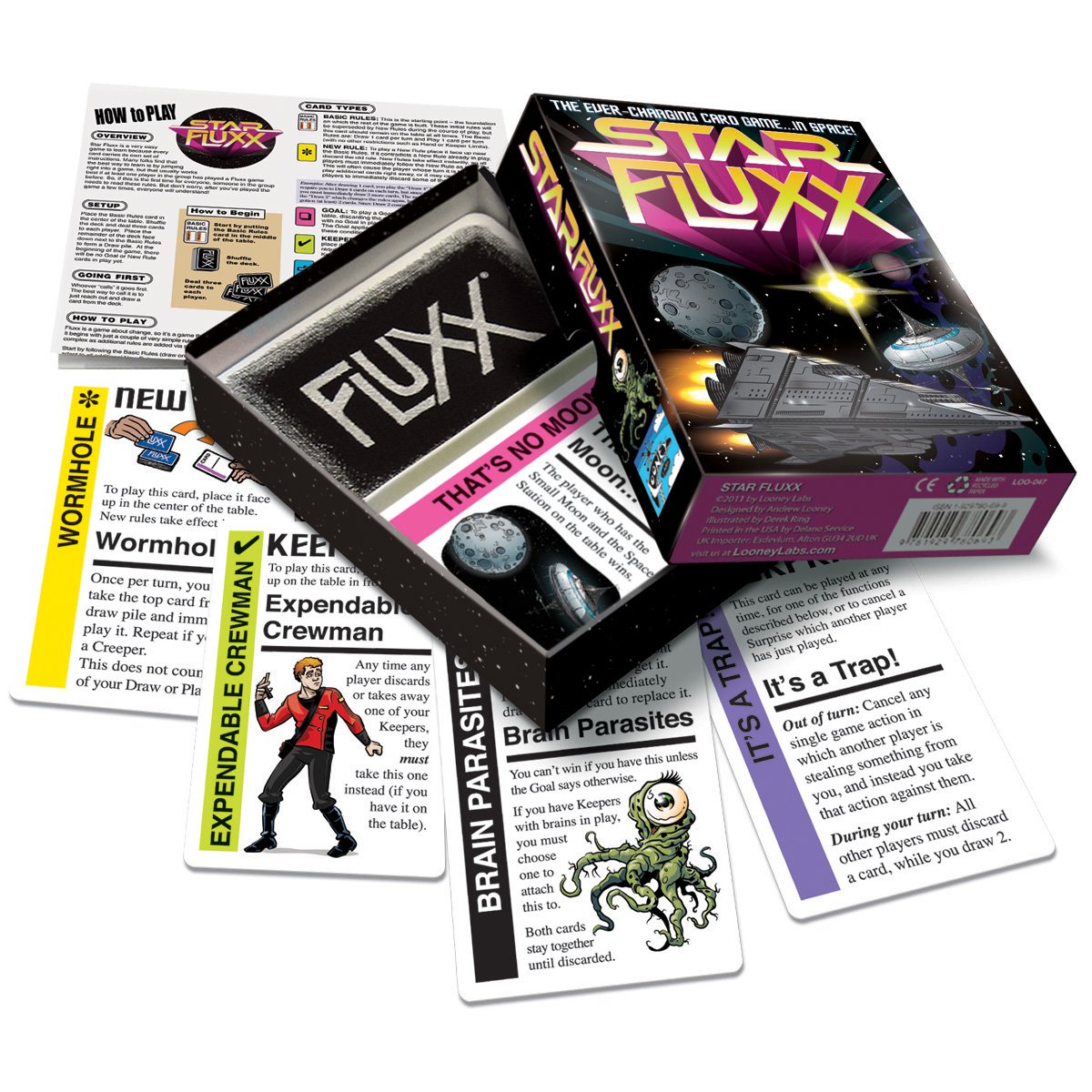 Looney Labs Star Fluxx Card Game - Space-Themed Humor for 2-6 Players
