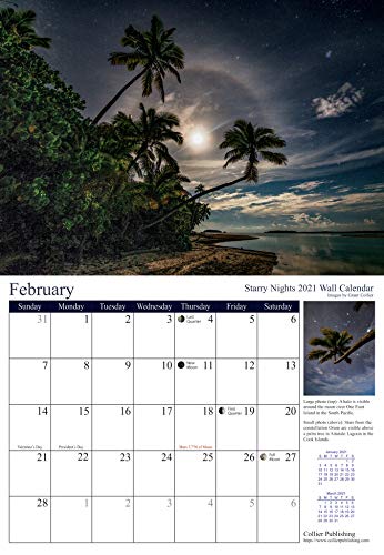 Starry Nights 2021 Astronomy Wall Calendar (13.5" x 9.75", featuring the moon, northern lights, Milky Way, and more)