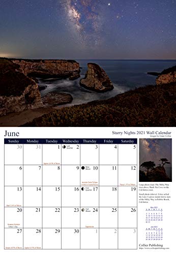 Starry Nights 2021 Astronomy Wall Calendar (13.5" x 9.75", featuring the moon, northern lights, Milky Way, and more)