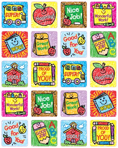 Carson Dellosa 120 School Days Stickers for Kids Classroom, 6 Sheets of Kid-Drawn Stickers for Kids Classroom Rewards, Prize Box for Classroom, Motivational Stickers & Reward Stickers School Supplies