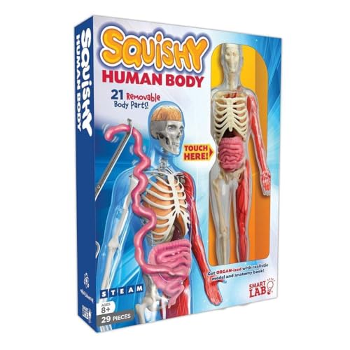 SMARTLAB Toys Squishy Human Body with 21 Removable Body Parts with Anatomy Book