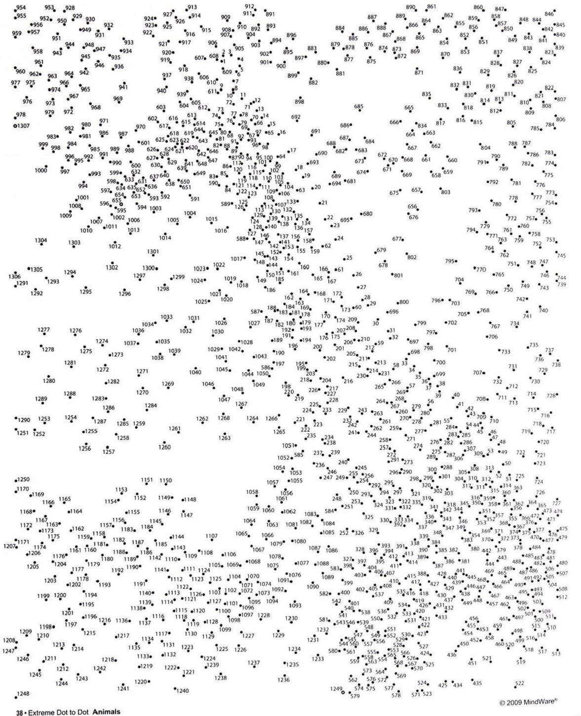 MindWare Extreme Dot to Dot Animals Book Puzzles Range from 300 to over 1,400 Dots Features 8 2-Page Spreads