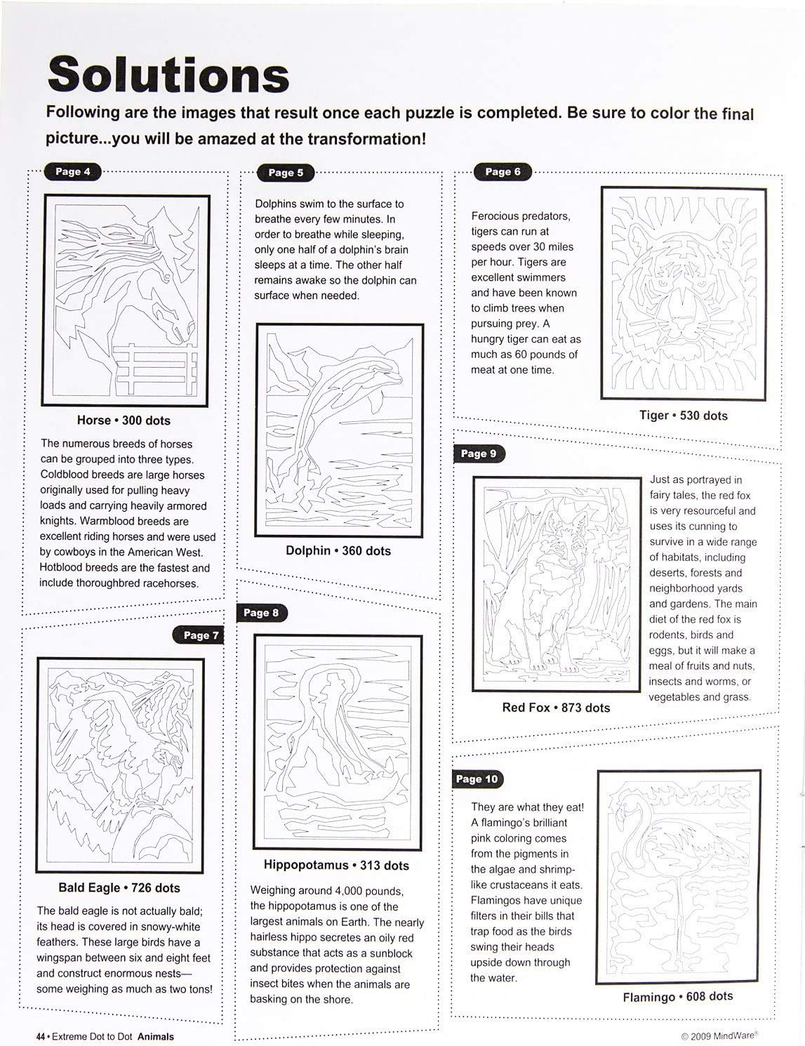 MindWare Extreme Dot to Dot Animals Book Puzzles Range from 300 to over 1,400 Dots Features 8 2-Page Spreads