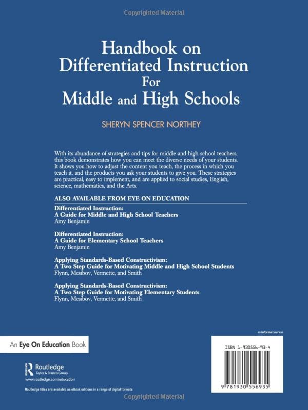 Handbook on Differentiated Instruction for Middle & High Schools