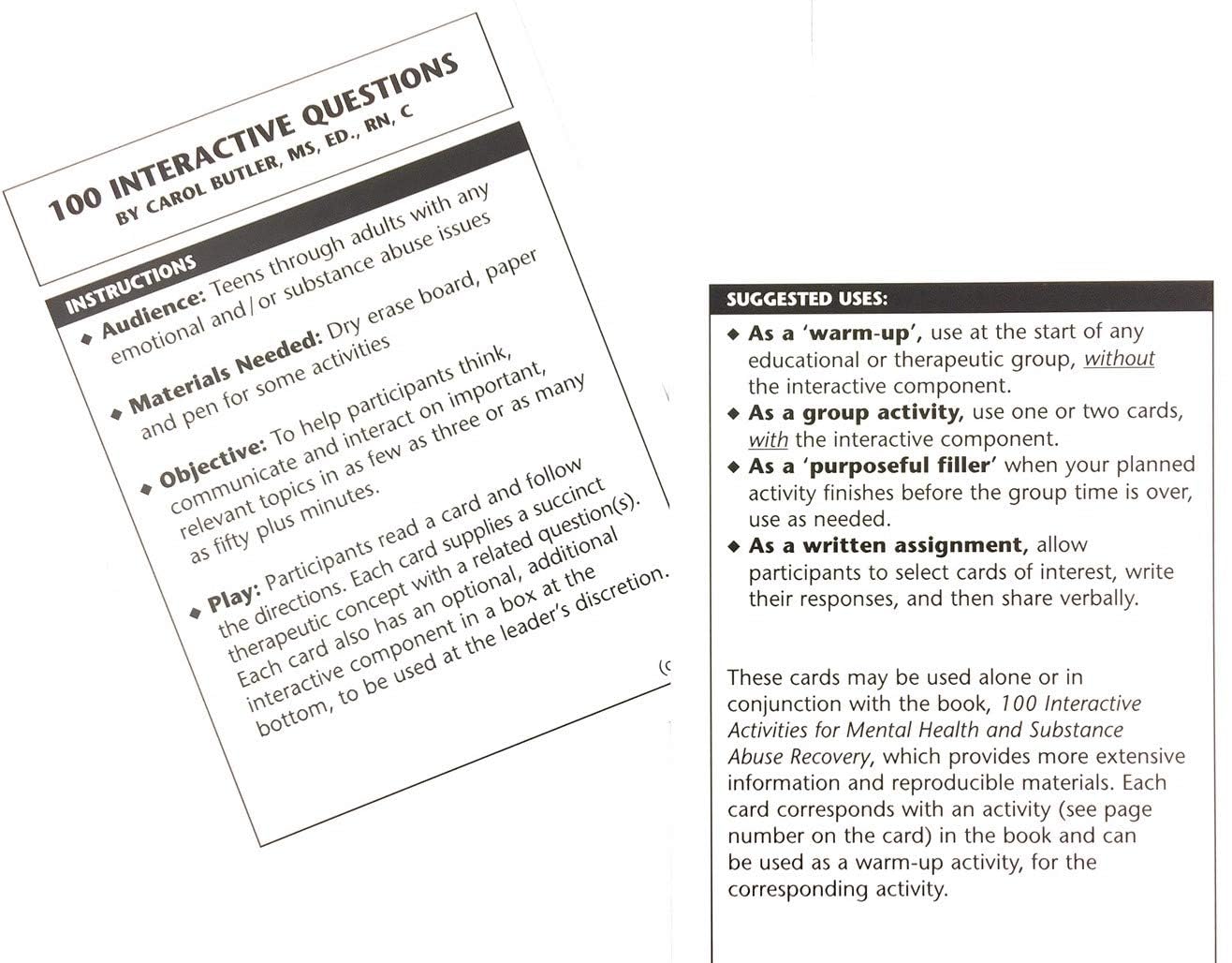 Wellness Reproductions & Publishing 100 Interactive Cards for Mental Health, Substance Abuse Recovery, and Survival Skills