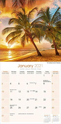 Beaches Calendar - Calendars 2020 - 2021 Wall Calendars - Sunset Calendar - Photo Calendar - Tropical Islands 16 Month Wall Calendar by Avonside