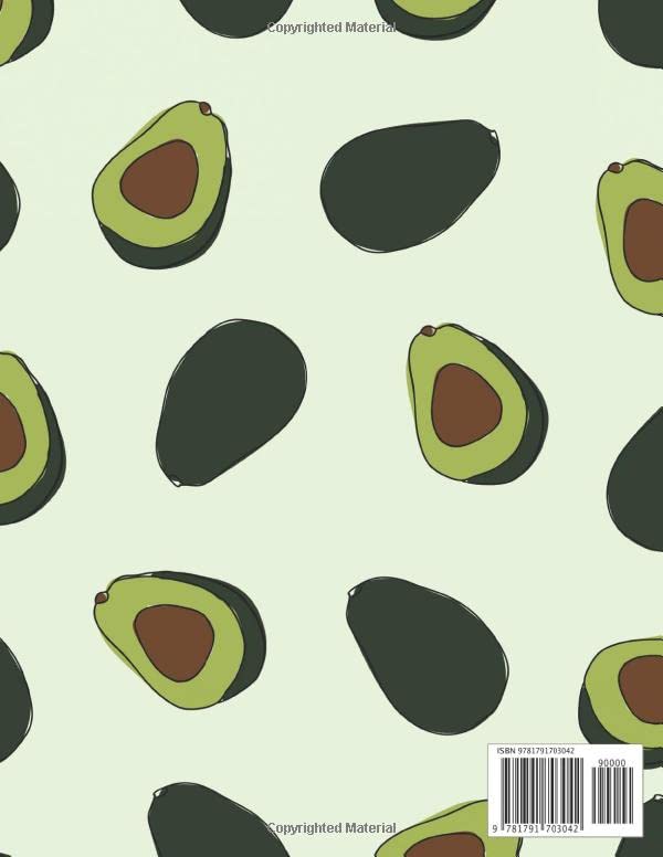 Sketchbook: Pretty Green Healthy Avocado Large Blank Sketchbook with Ample Crisp White Pages for Drawing, Sketching, Doodling and More. Cute Extra Large Tropical XL Notebook with a Softback Cover.