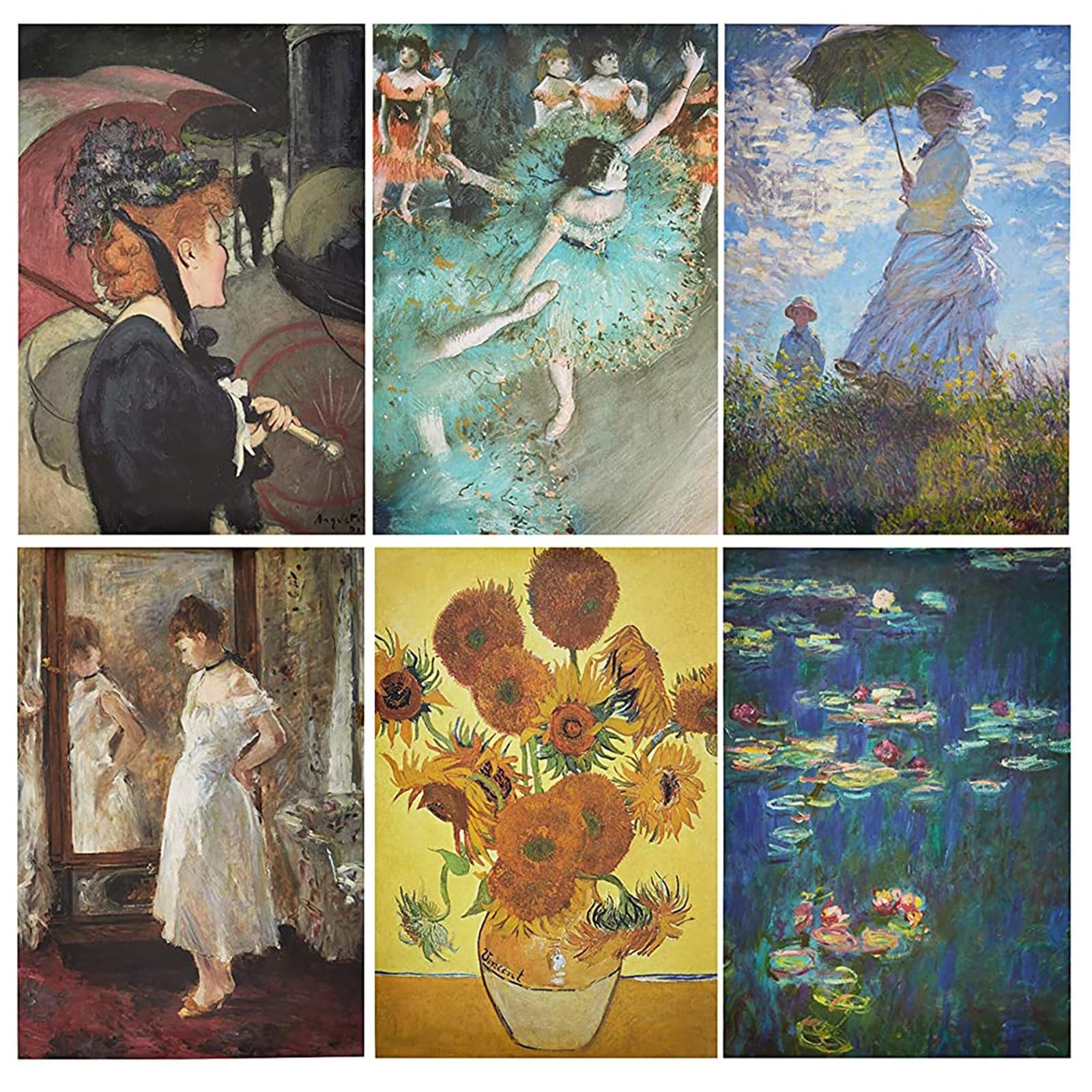 The Gifted Stationery 20 Pack Impressionist Artist Posters for Office, Dorm, Apartment, 13x19 in