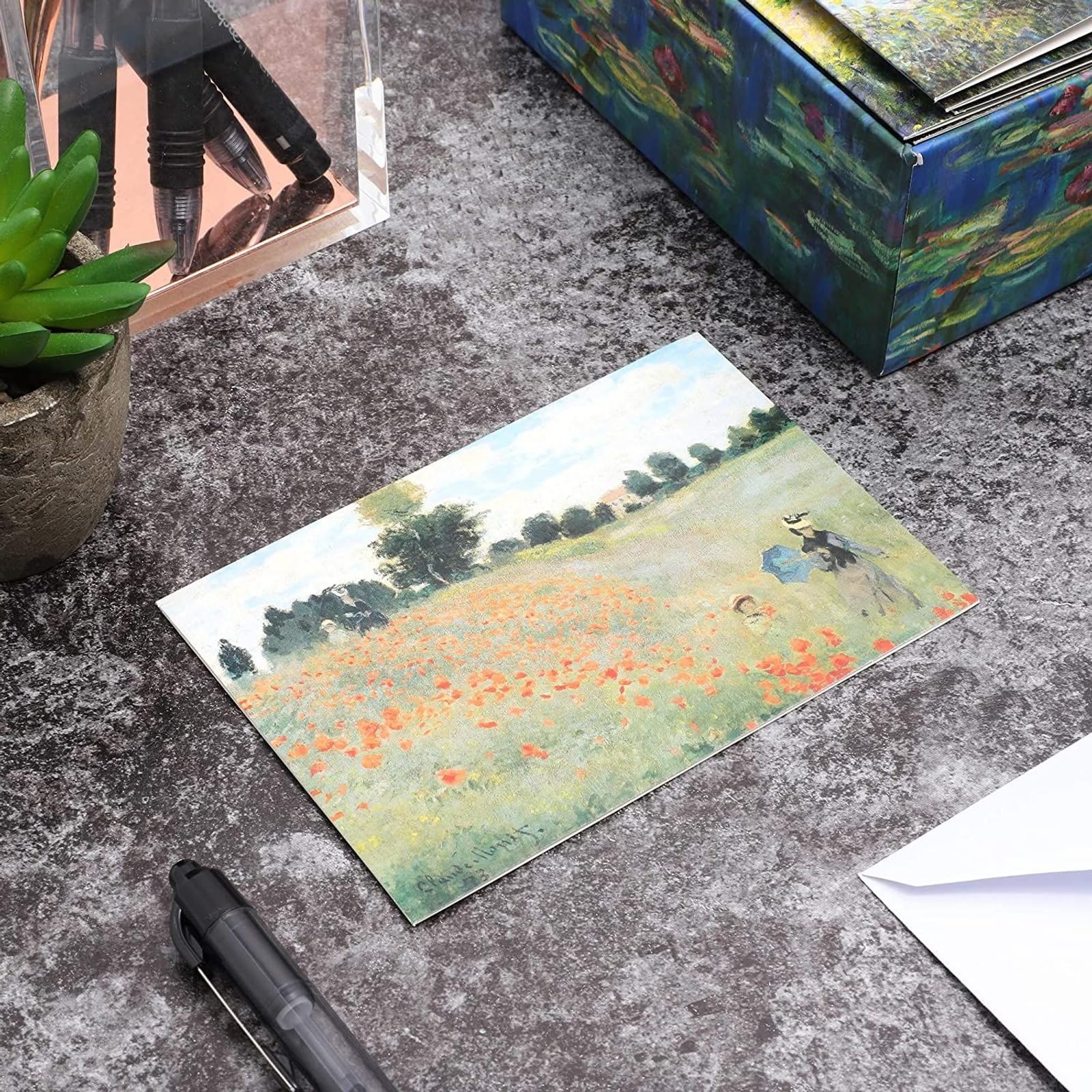 The Gifted Stationery 36-Count Assorted Box All Occasion Greeting Cards with Envelopes, Notecards, Artistic Design Inspired by Monet Painting, 5 x 3.5 in