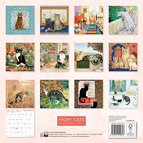 Ivory Cats by Lesley Anne Ivory Wall Calendar 2021 (Art Calendar)