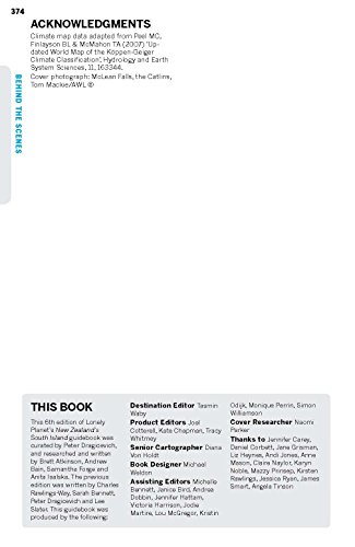 Lonely Planet New Zealand's South Island 6 (Regional Guide)