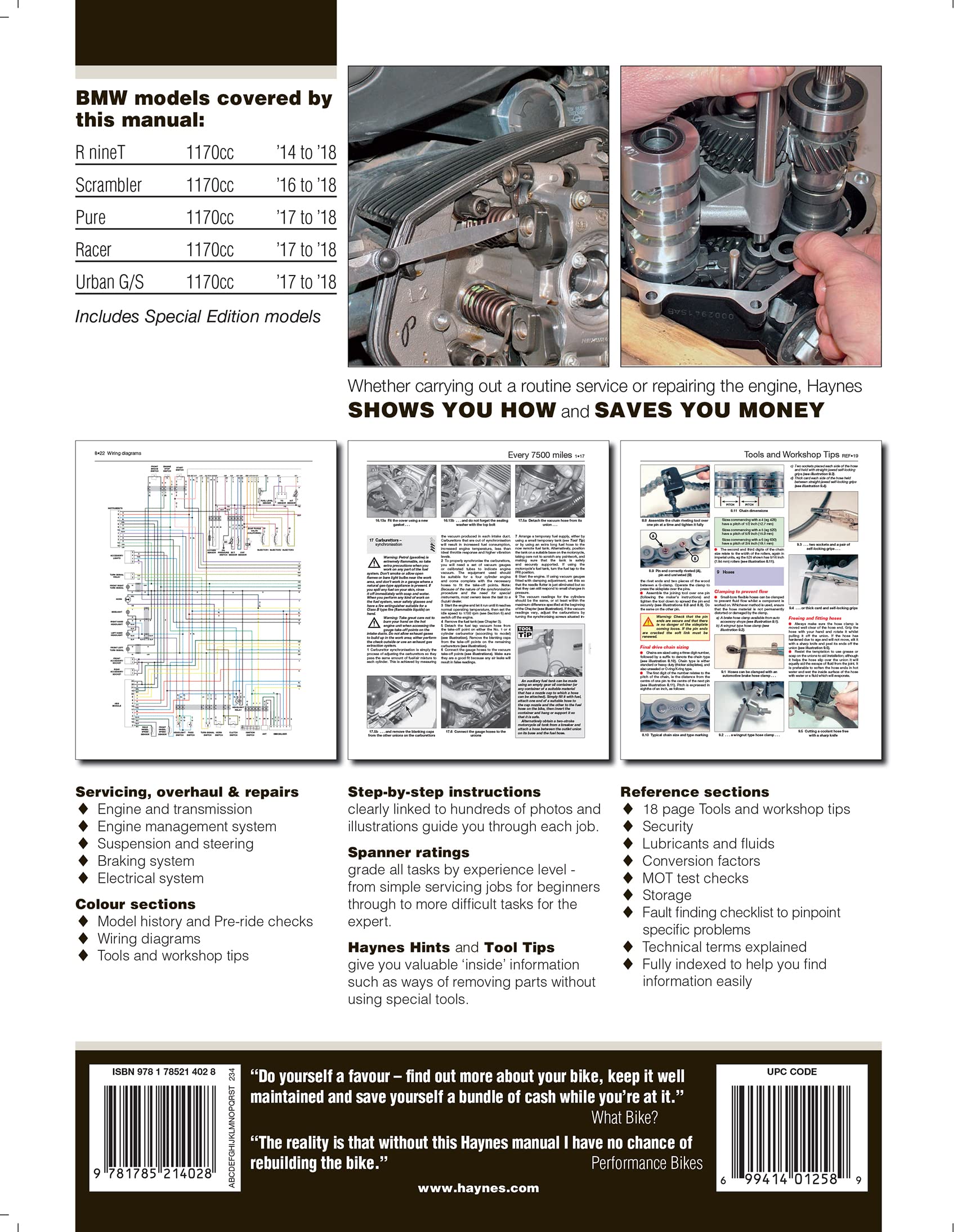 BMW R nineT (14 - 18) Haynes Repair Manual (Paperback)