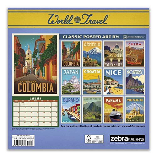 World Travel Classic Posters 2021 Wall Calendar