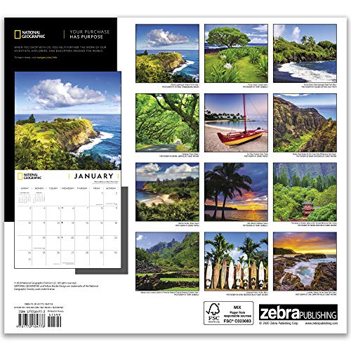 National Geographic Hawaii 2021 Wall Calendar