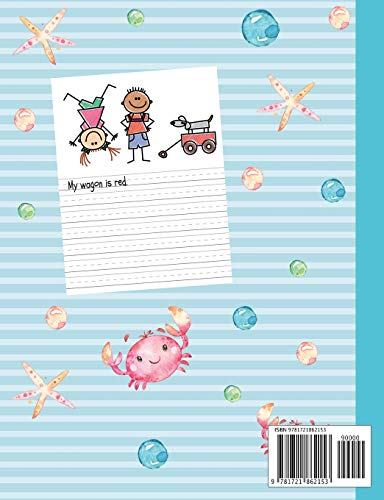 Mermaid Naia Primary Story Journal Composition Book: Grade Level K-2 Draw and Write, Dotted Midline Creative Picture Notebook Early Childhood to Kindergarten (Fantasy Ocean Watercolor Series)