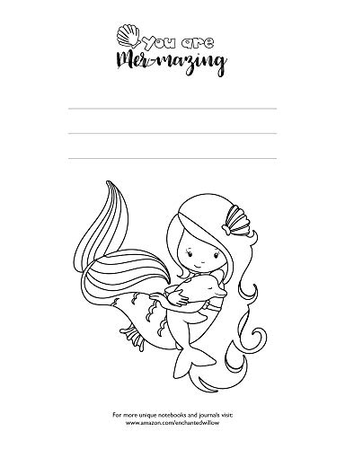 Mermaid Naia Primary Story Journal Composition Book: Grade Level K-2 Draw and Write, Dotted Midline Creative Picture Notebook Early Childhood to Kindergarten (Fantasy Ocean Watercolor Series)