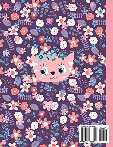 Primary Composition Notebook: Half Ruled Half Blank Cute Cat Draw and Write Journal with Picture Space for Drawing and Primary Ruled Lines for Creative Writing 100 sheets/200 pages 7.44" x 9.69"